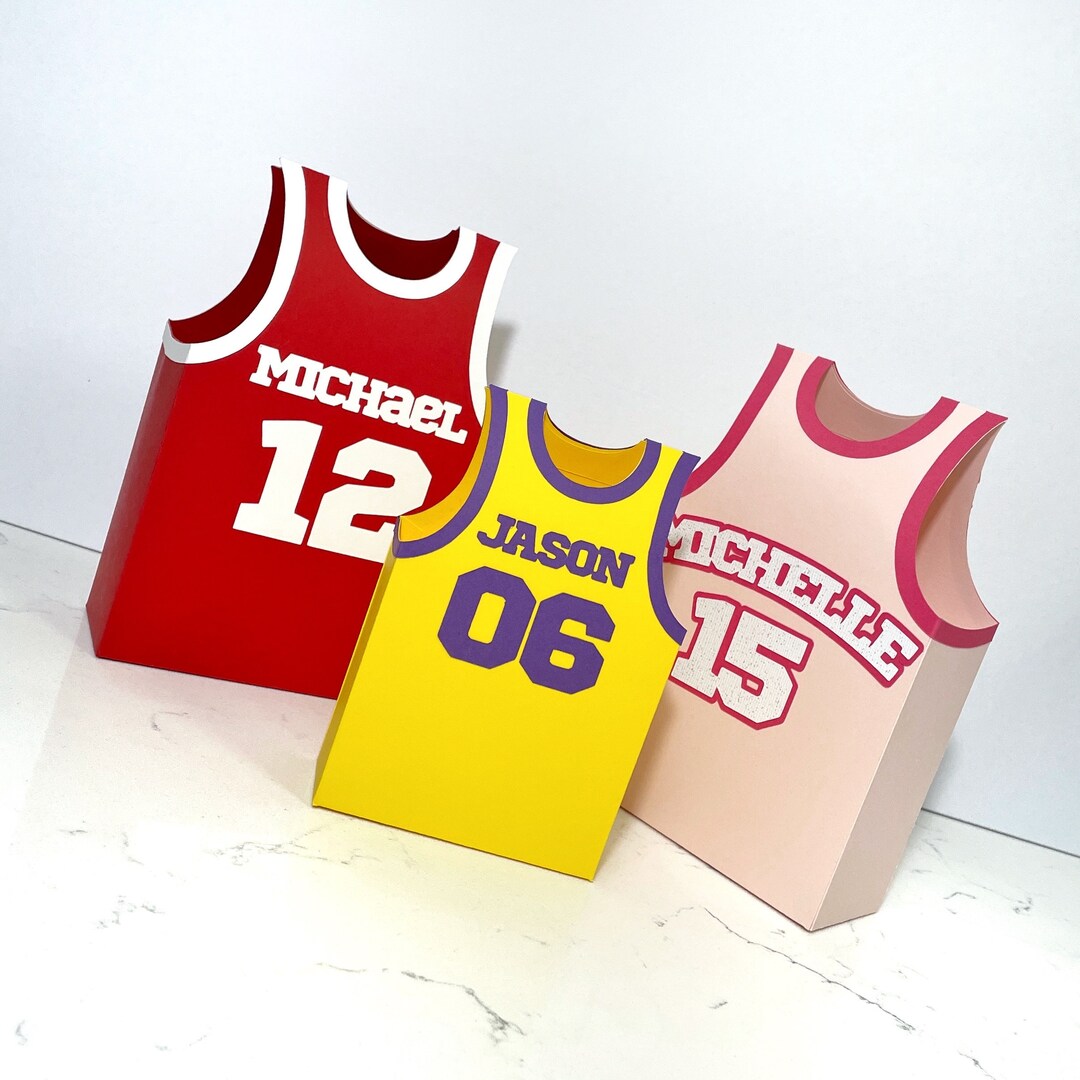 Basketball Jersey Personalized Boxes, Sports Party Gift Box, Custom ...