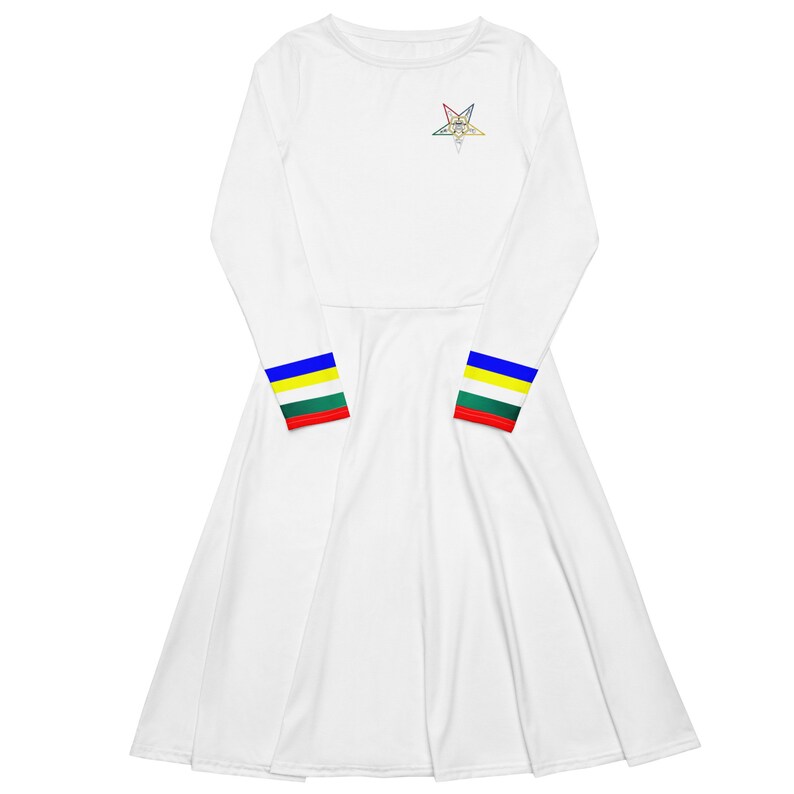 OES Member White Dress W/ 5 Color Wrist - Etsy