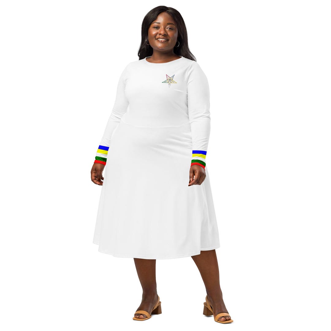 OES Member White Dress W/ 5 Color Wrist - Etsy