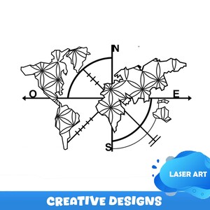 50 diseños de mapas para corte láser, diseños multiusos, formatos cdr ...