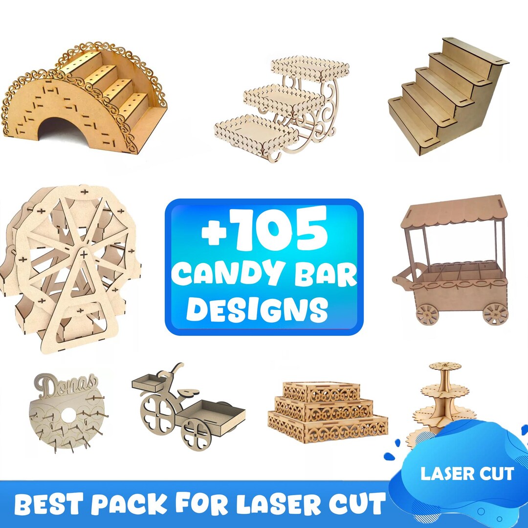 Candy Bar Designs for Laser Cut, More Than 100 Designs in Dxf, Svg, Ai ...