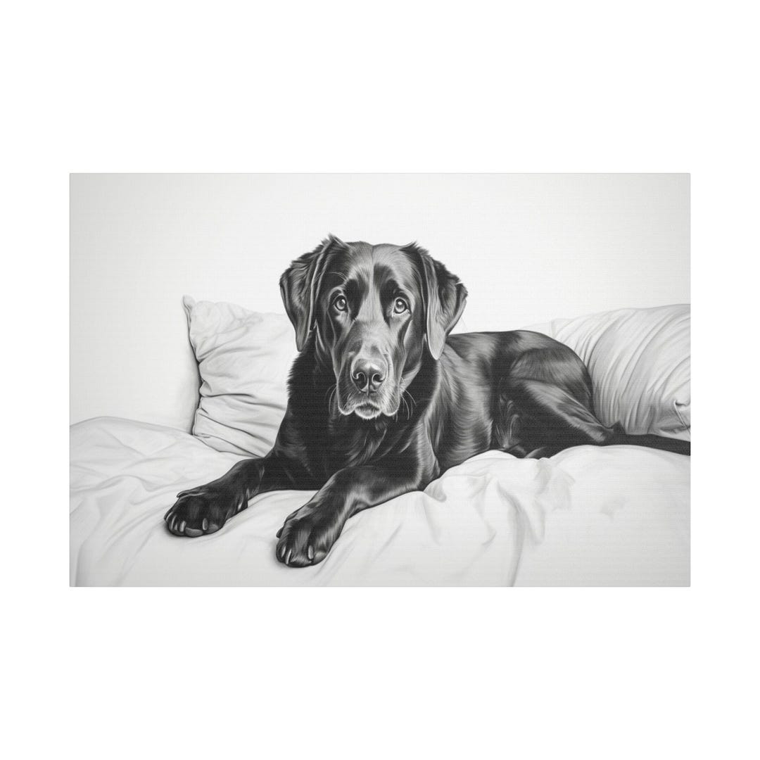 Black Labrador Retriever Art Canvas Print Wall Hanging for Home Decor ...