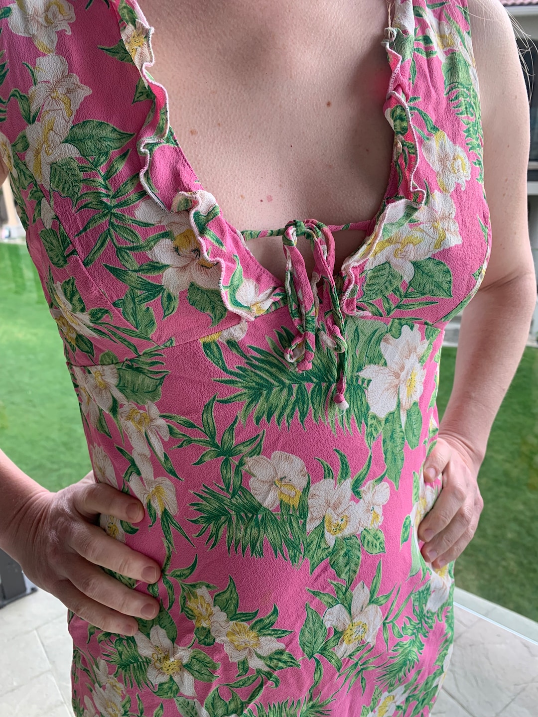 True Y2k Vintage Peekaboo Made in USA Floral Spring Summer Dress Y2k ...