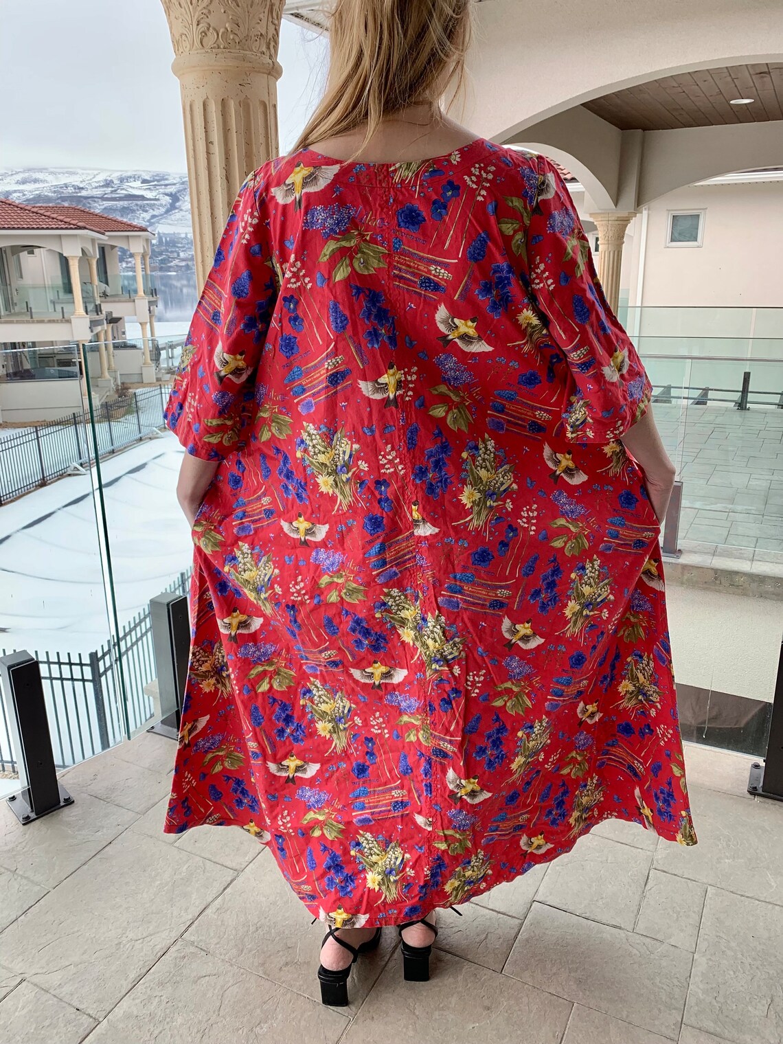 Vintage Dress Hawaiian Mumu Muumuu Aloha 70s Boho Hippie Bohemian 1970s ...