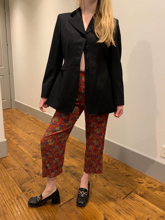 Vintage wool riding coat by Harry hall England velvet… - Gem