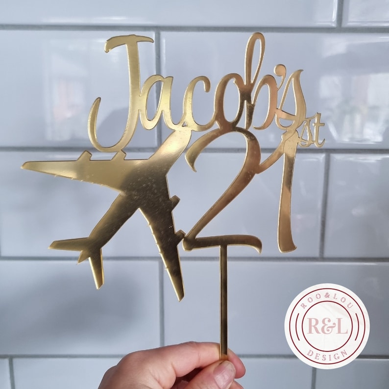 Custom Airplane Cake Topper | Plane | Birthday | Acrylic Topper - Etsy ...