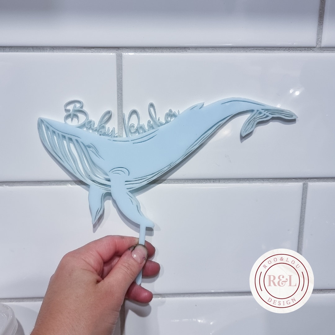 Custom Whale Cake Topper | Fantasy | Birthday | Acrylic Topper | Sea ...