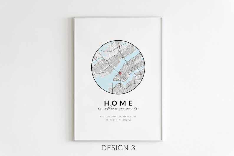 Birthday Gift, Custom Home Map, First Time Home Buyer, Personalized ...