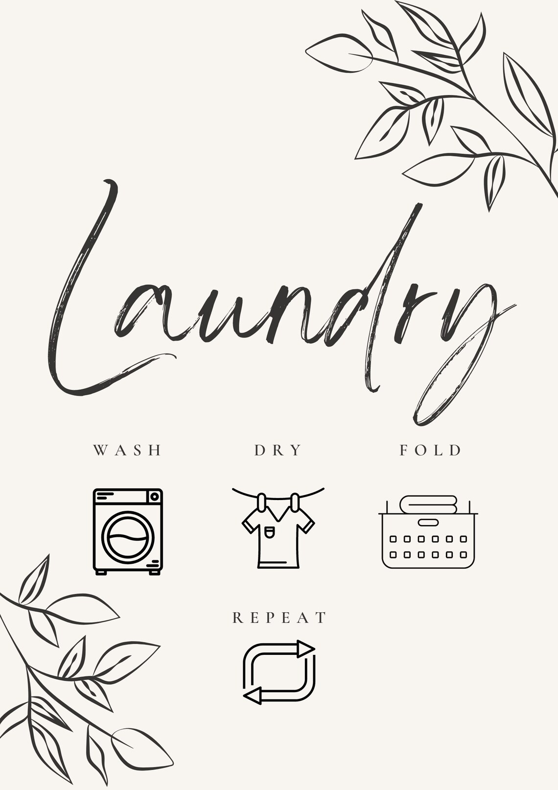 Decorative Bespoke Laundry Sign Digital Download Poster - Etsy