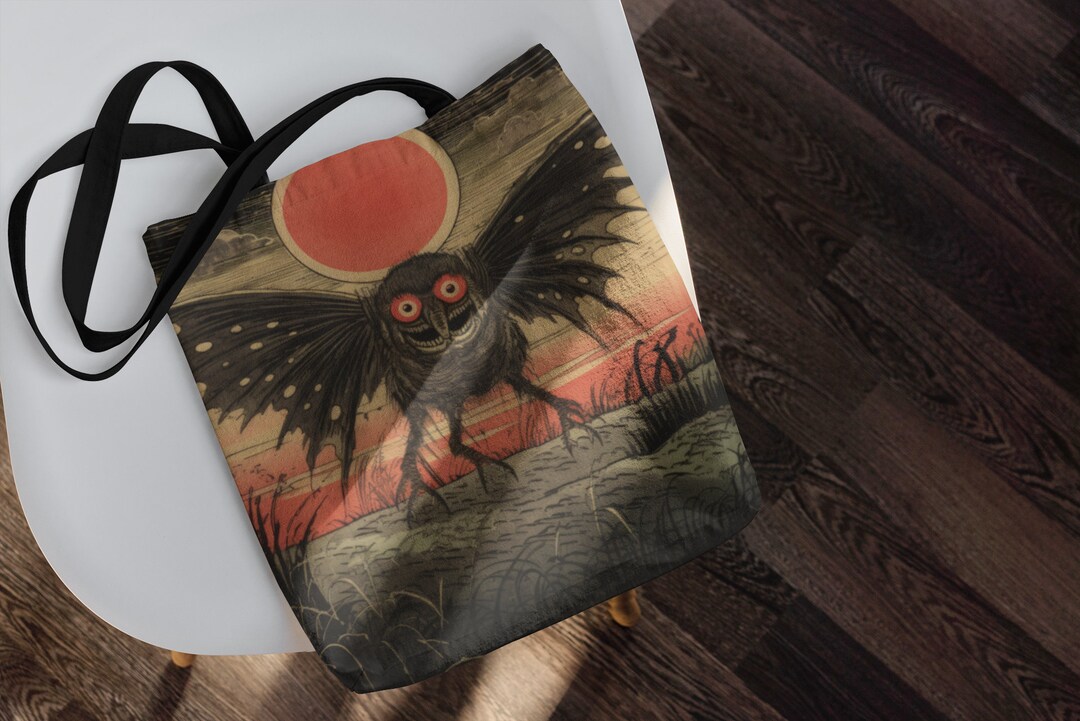 Mothman Tote Bag Cryptid Themed Tote Bag Tote for School, Halloween, Shopping, Etc. Gifts for ...
