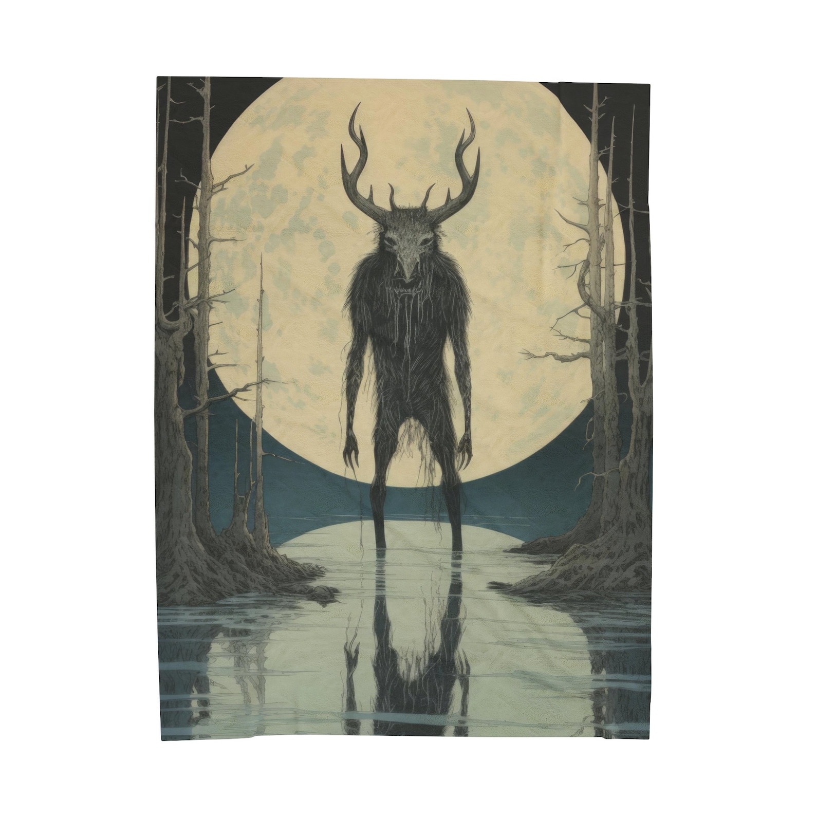 Wendigo Plush Throw Blanket Horror Themed Home Decor Unique Gift for ...