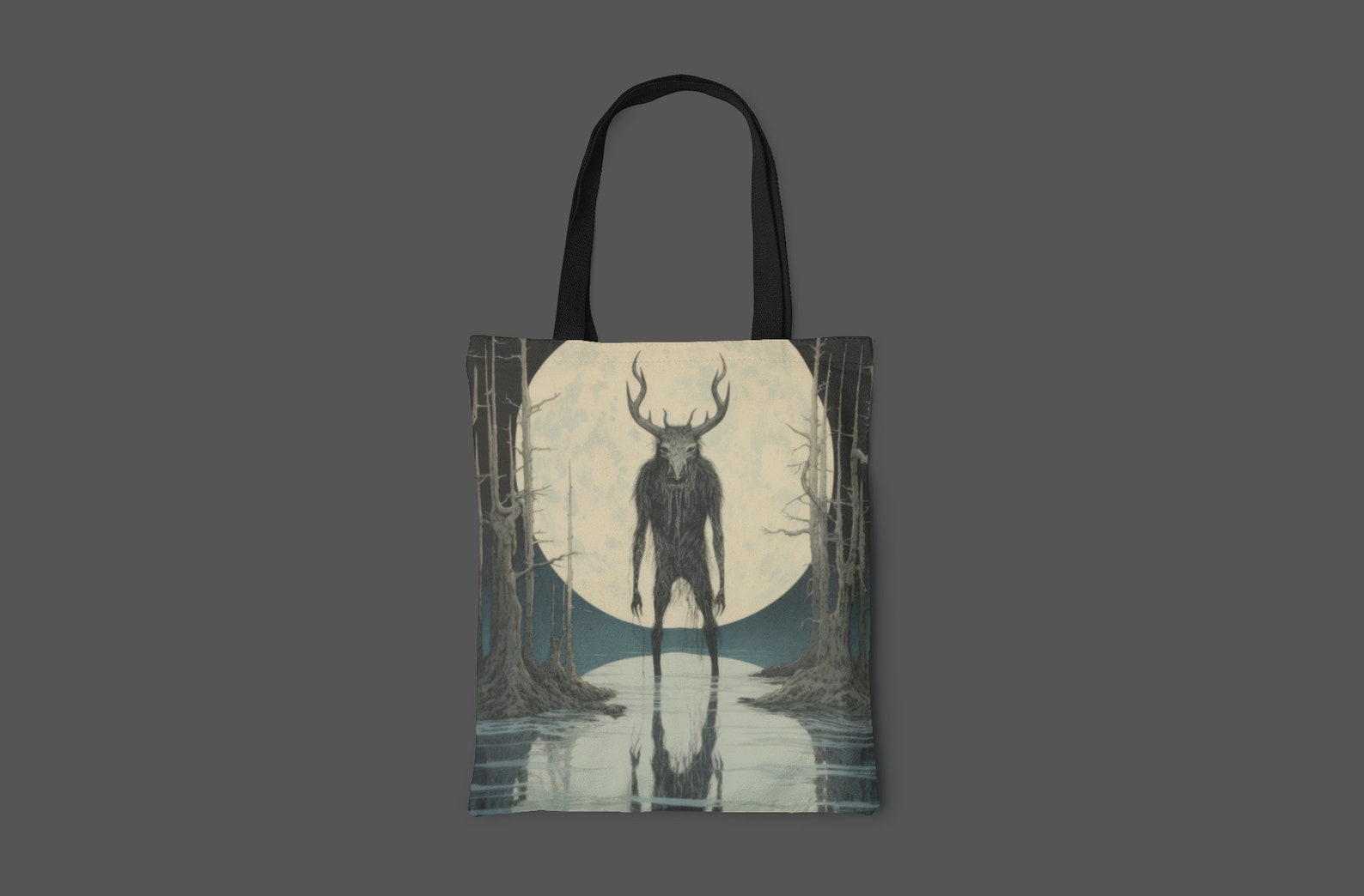 Wendigo Tote Bag Cryptid Ukiyo-e Bag Native American Folklore Themed ...