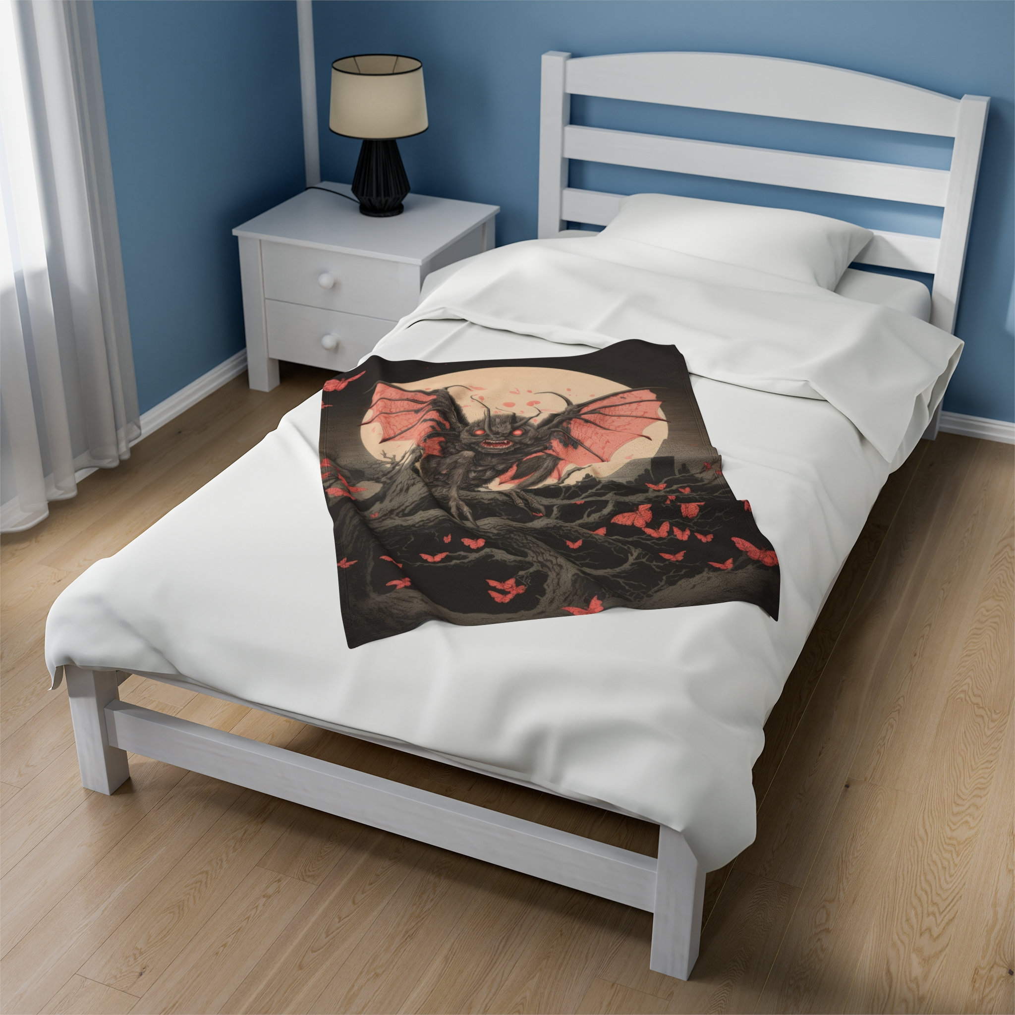 Mothman Plush Throw Blanket Cryptid Inspired Home Decor Japanese Art ...