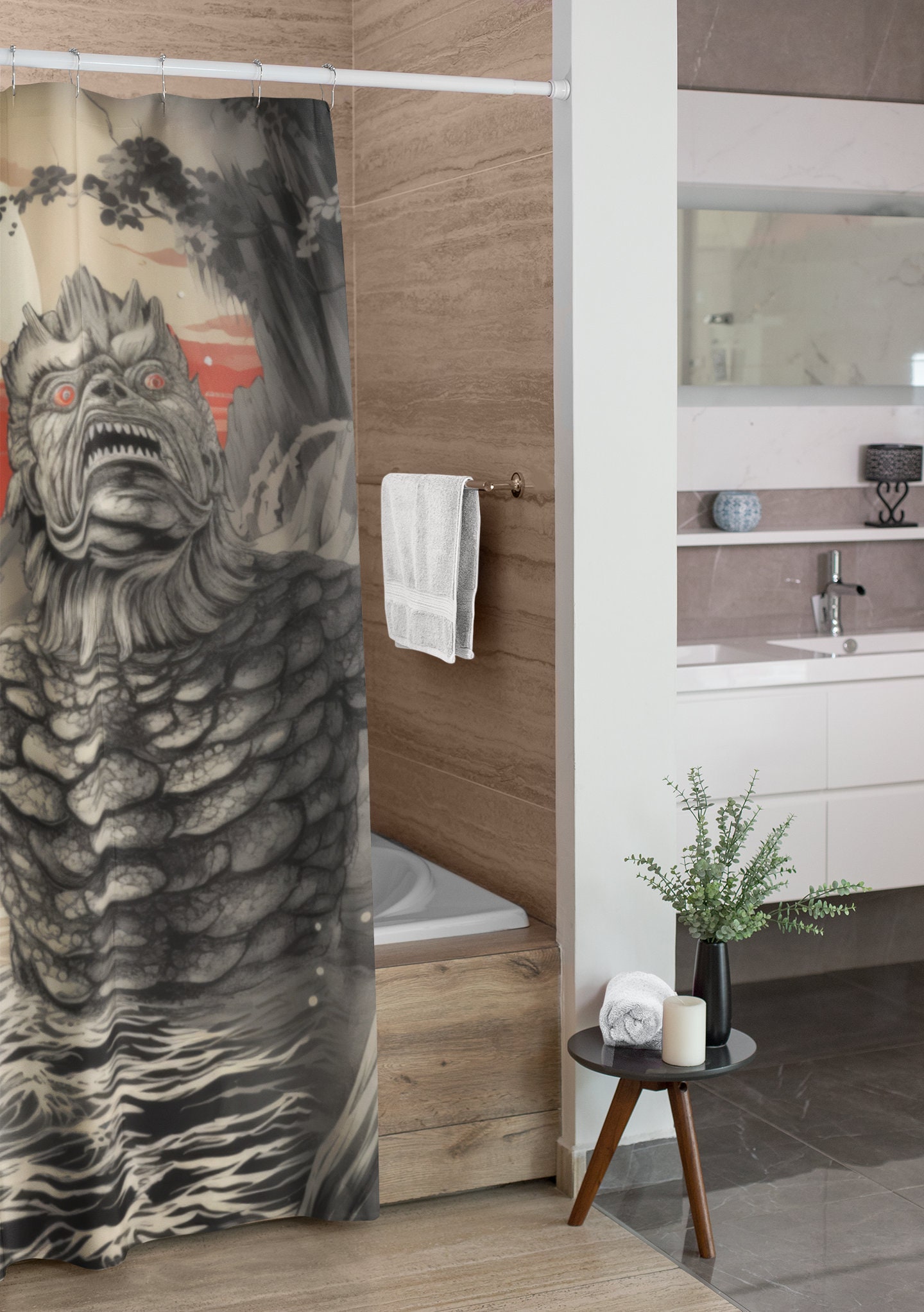 Creature From the Black Lagoon Shower Curtain - Japanese Art Style ...