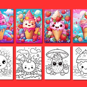 Best Seller 200 Cute Kawaii Summer Coloring Pages for Kids & Adults ...