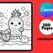Best Seller 200 Cute Kawaii Summer Coloring Pages for Kids & Adults ...