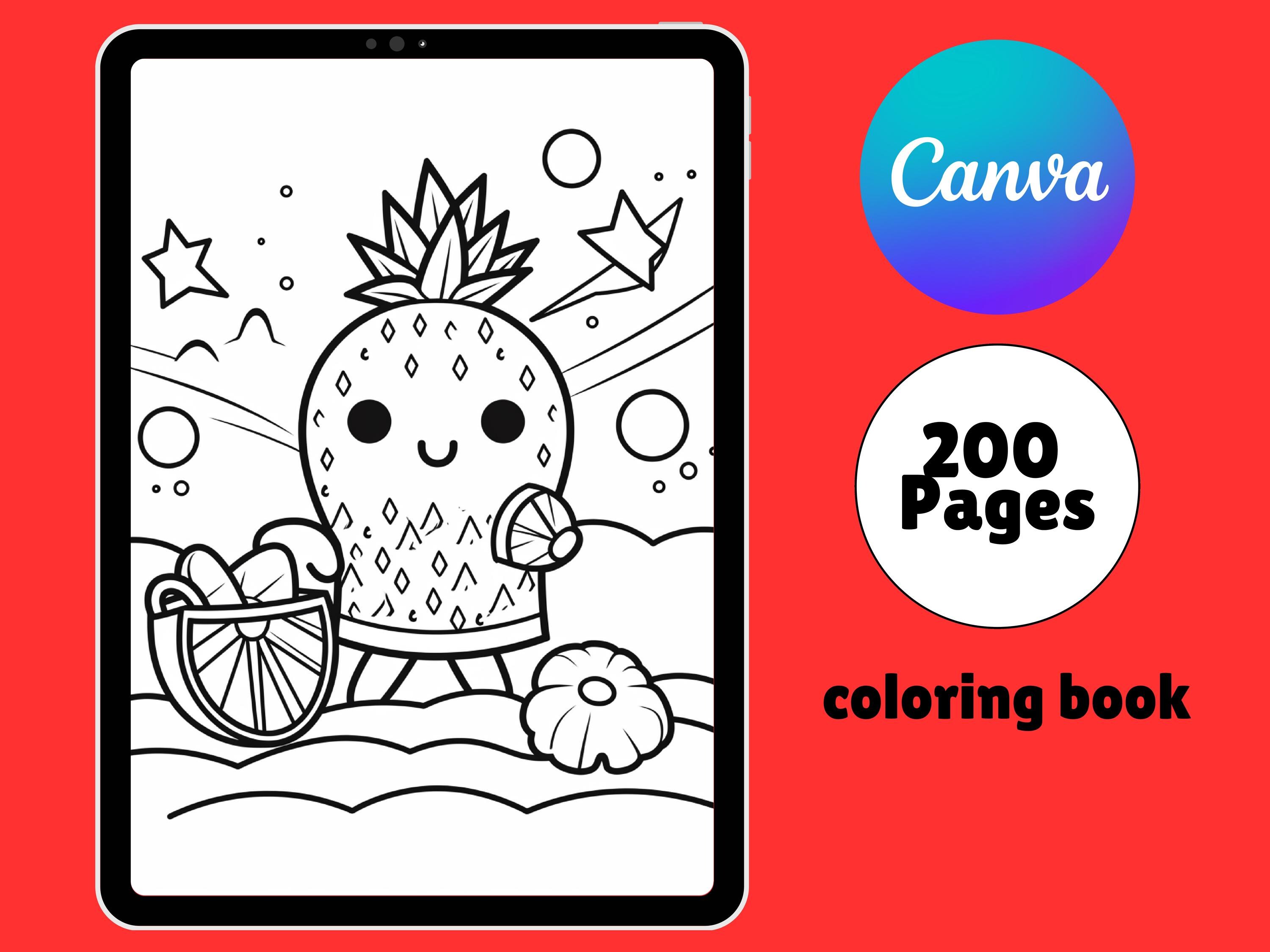Best Seller 200 Cute Kawaii Summer Coloring Pages for Kids & Adults ...