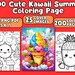 Best Seller 200 Cute Kawaii Summer Coloring Pages for Kids & Adults ...