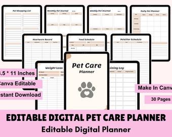 Pet Care Planner, Pet Health Record, Pet Medical Planner, Pet ...