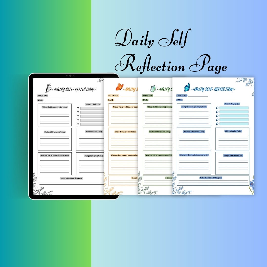 Reflect & Grow: Daily Self Reflection Journal Printable Digital ...