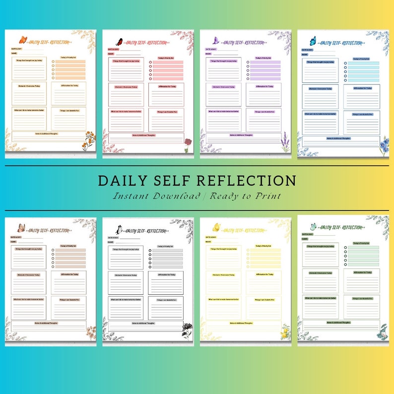 Reflect & Grow: Daily Self Reflection Journal Printable Digital ...