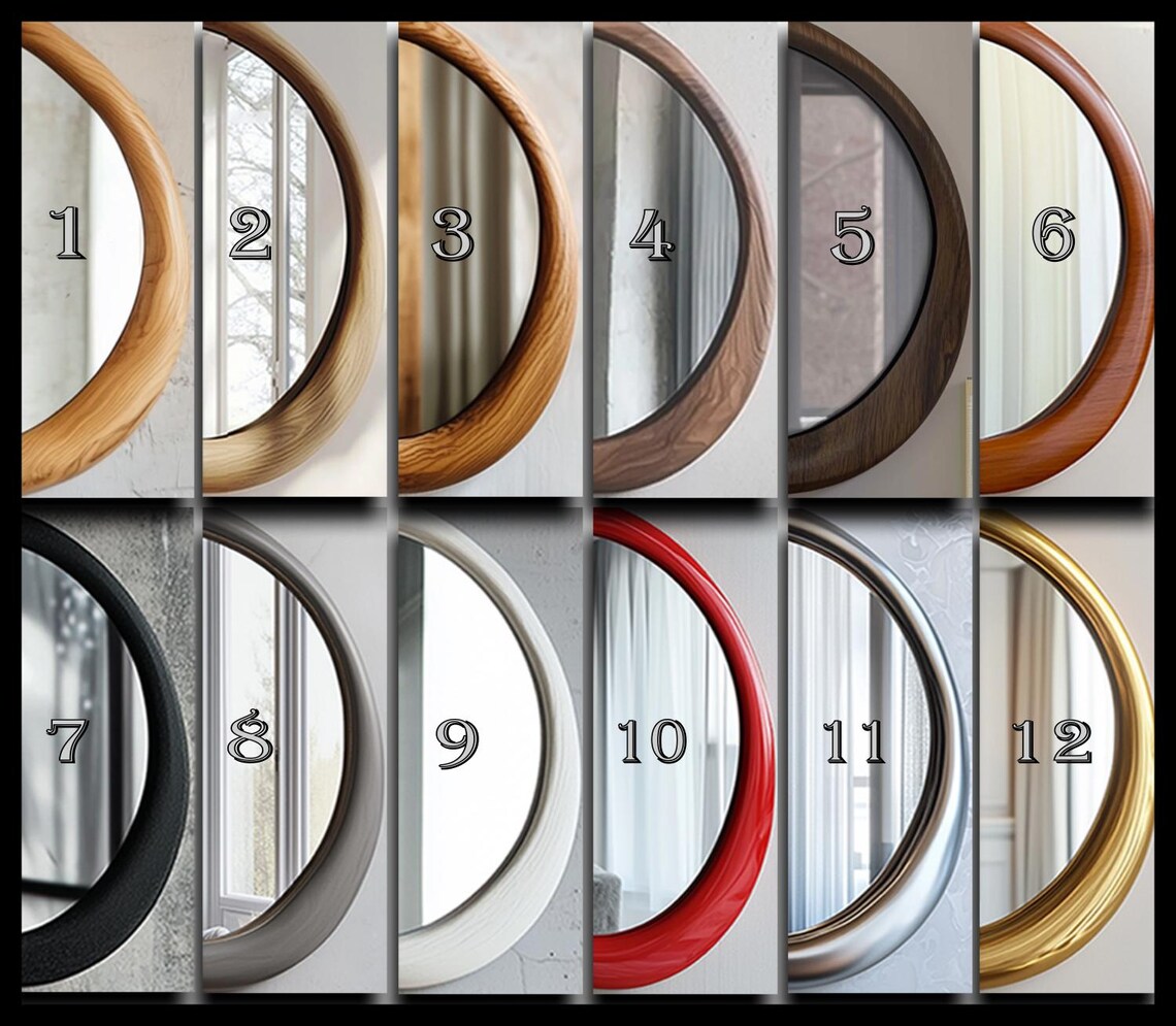 Asymmetrical Wood Frame Wall Mirror: Unique Home Decor - Etsy