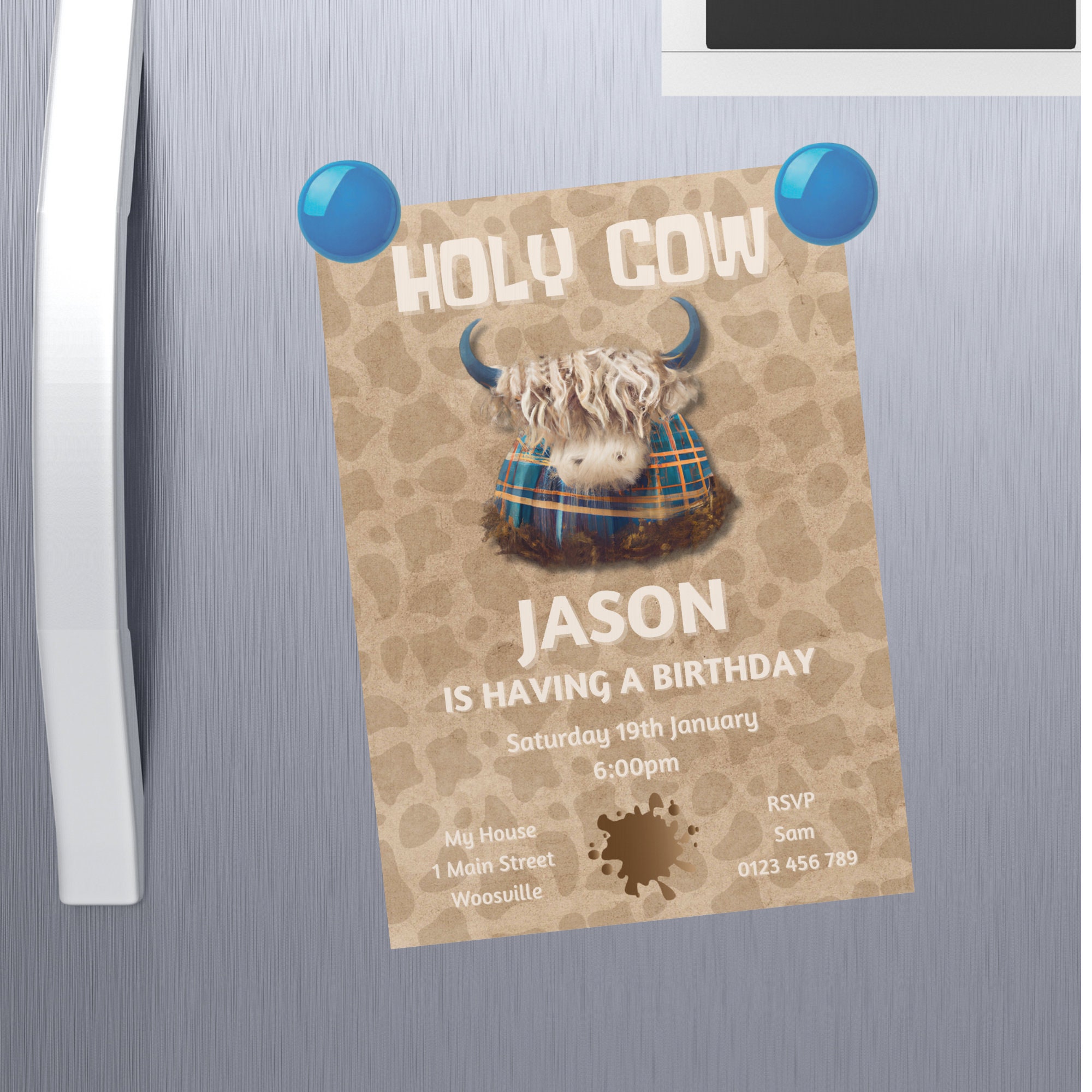 Editable Holy Cow Invitation Template, Cow Birthday Invitation, Cow ...
