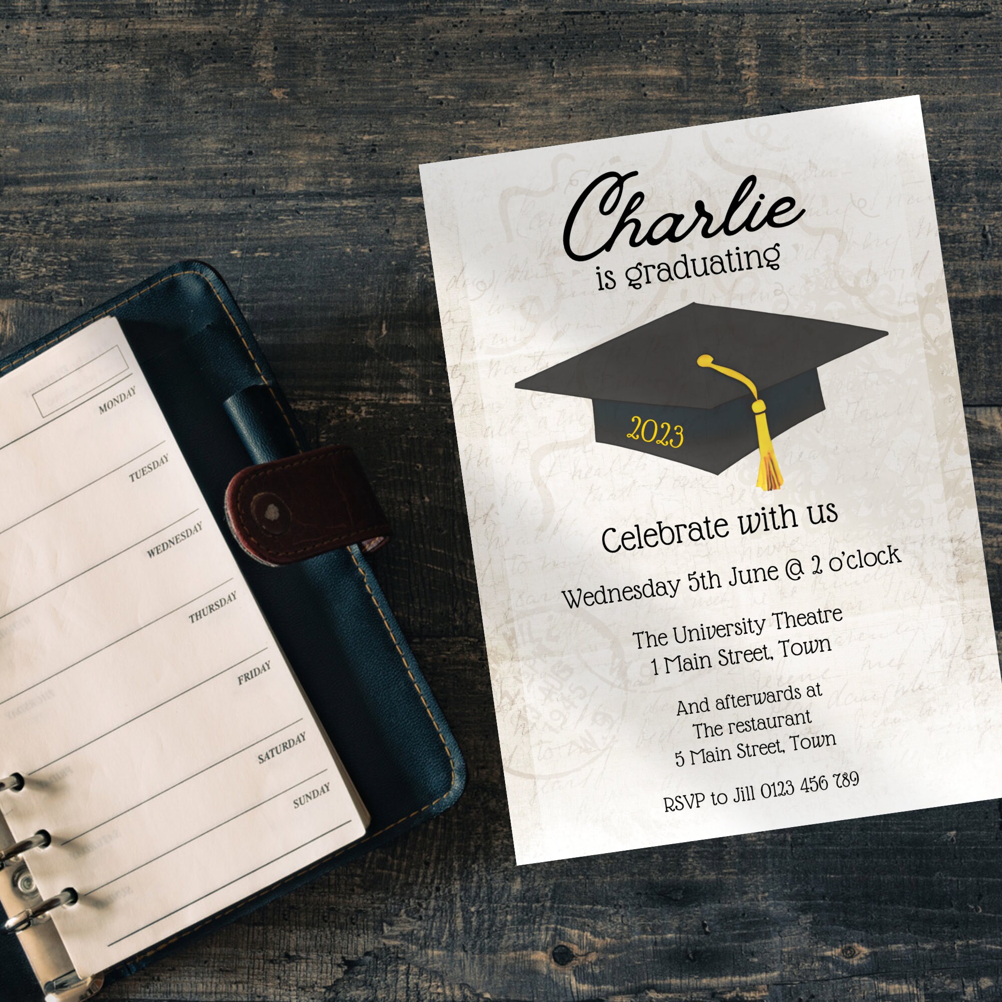 Editable Graduation Invitation Template, School Graduation, University ...