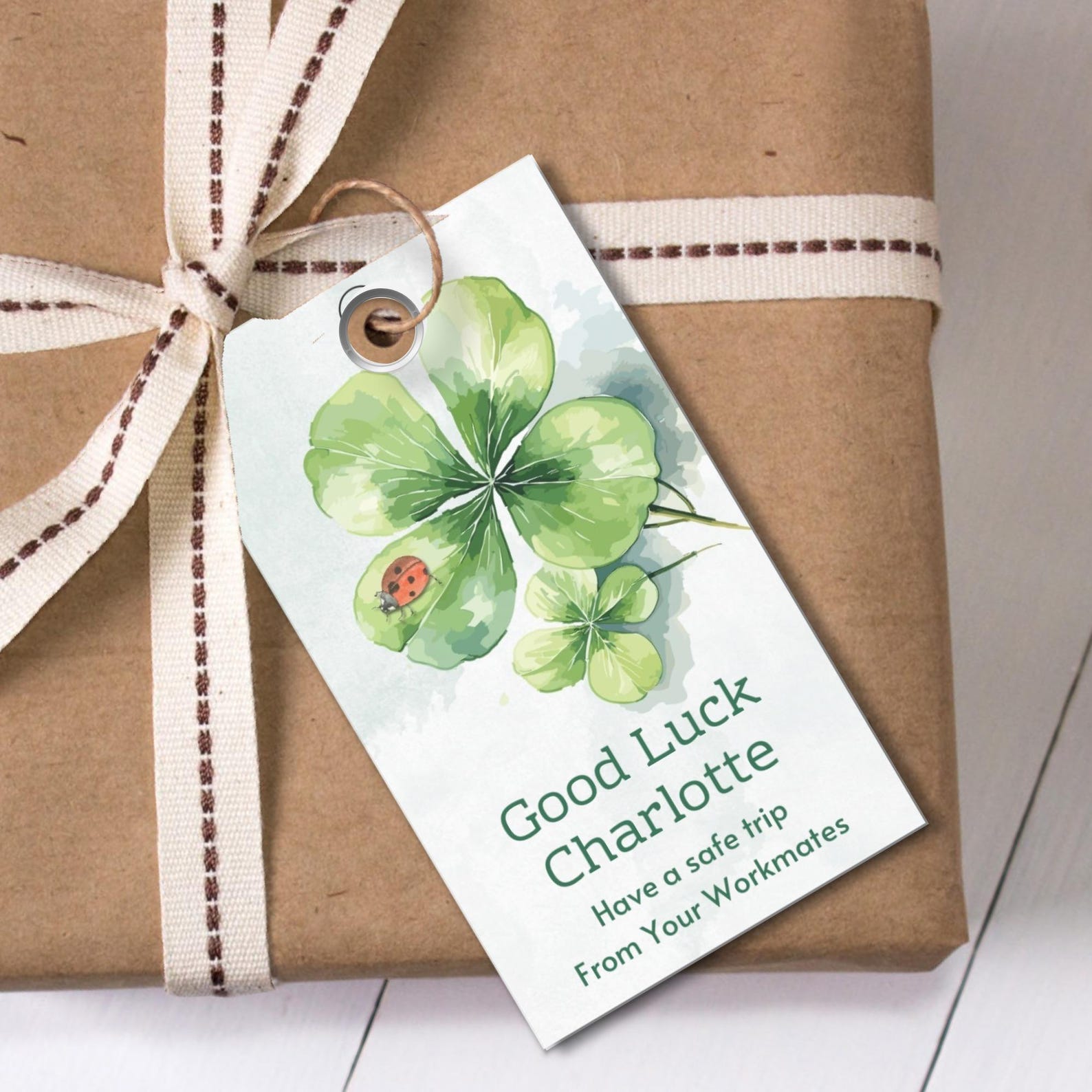 Editable Good Luck Tag Template, Going Away Tag, Lucky Tag, Editable ...