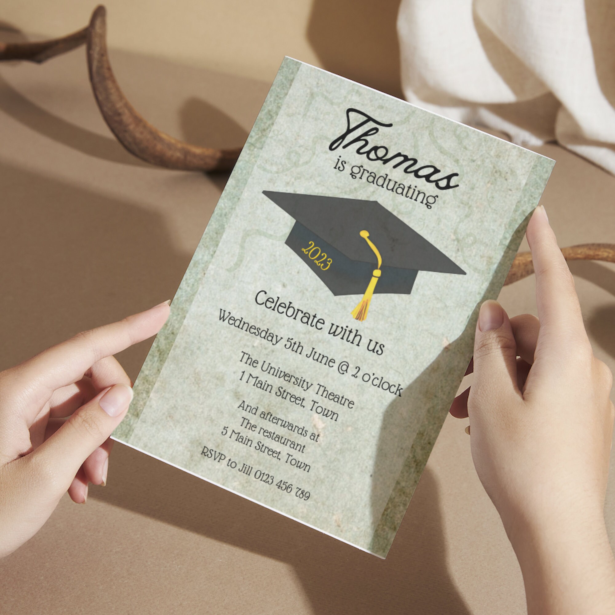 Editable Graduation Invitation Template, School Graduation, University ...