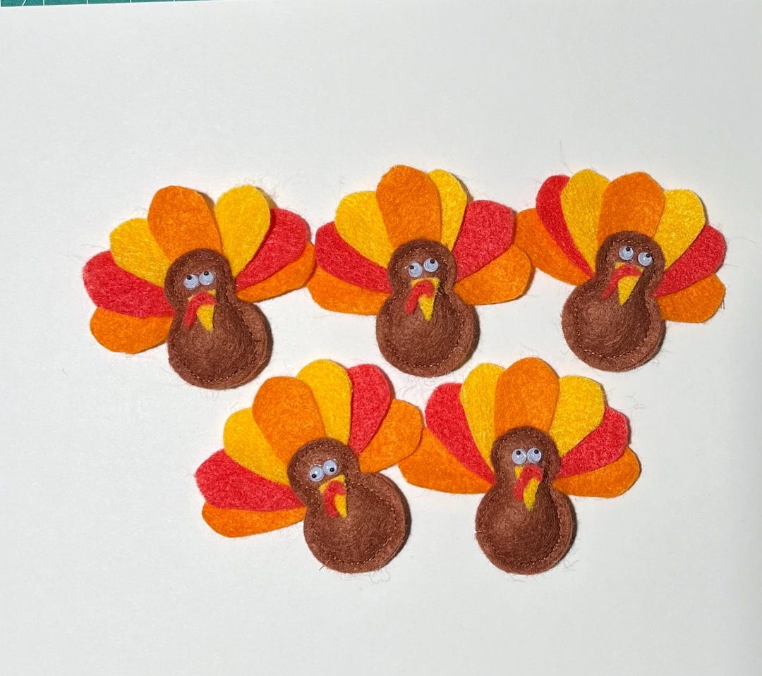 5 Felt Turkeys, Story Glove, Preschool and Learning Aid, Circle Time ...