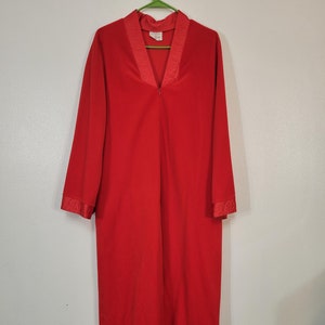 Vintage 1970s Penneys Robe Jcpenney Red Velour Long Robe Women's L Side ...