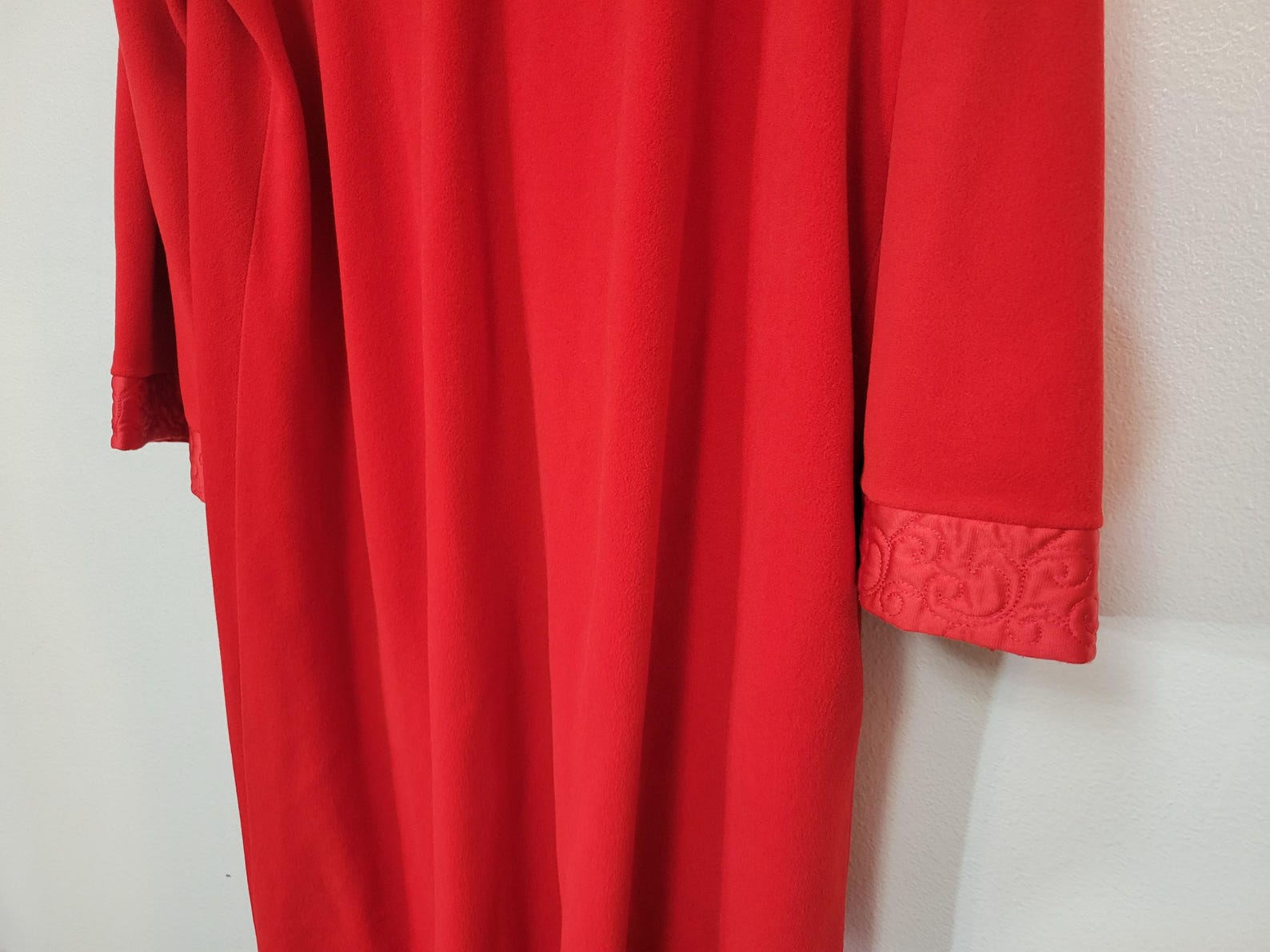 Vintage 1970s Penneys Robe Jcpenney Red Velour Long Robe Women's L Side ...