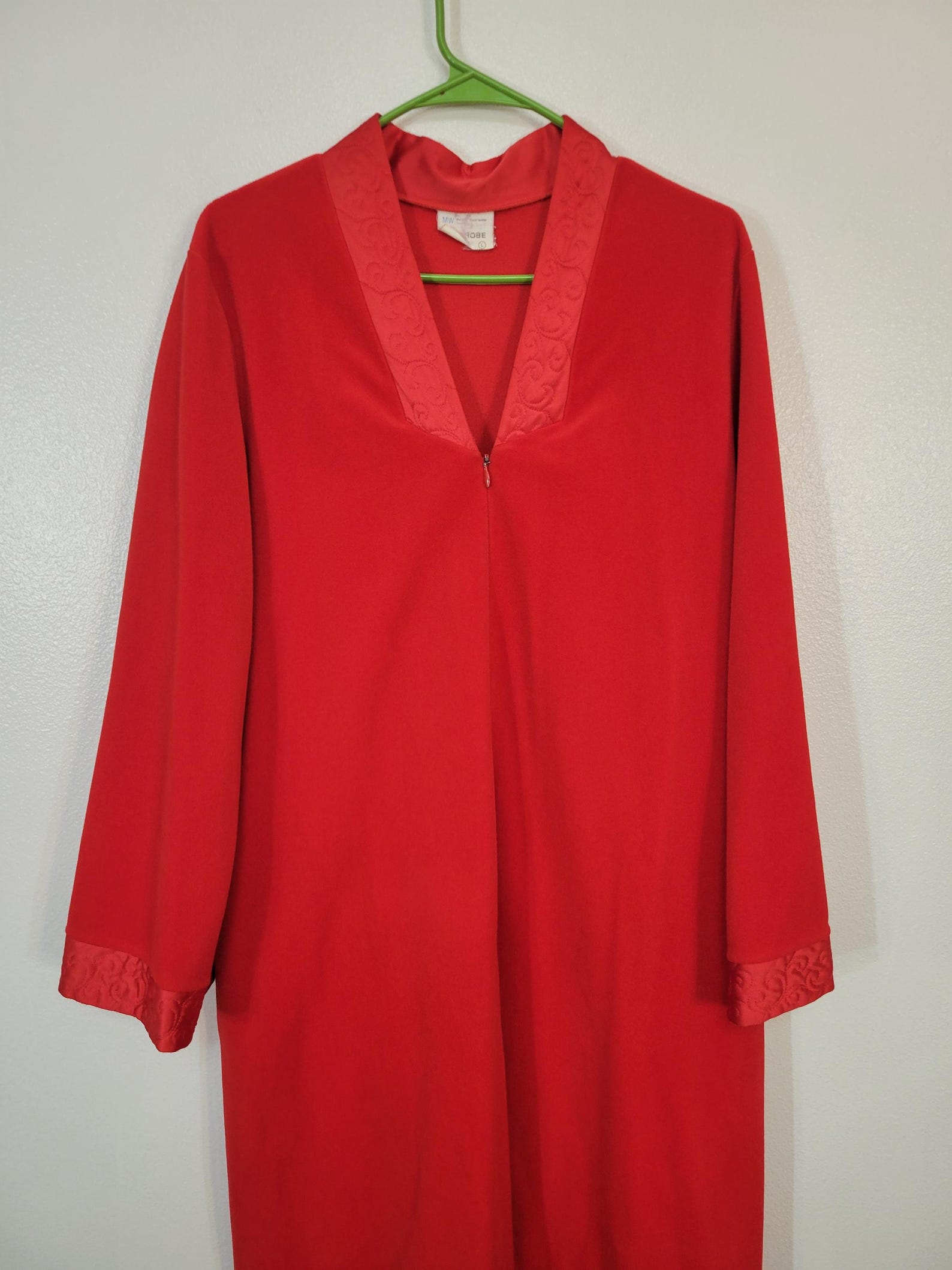 Vintage 1970s Penneys Robe Jcpenney Red Velour Long Robe Women's L Side ...