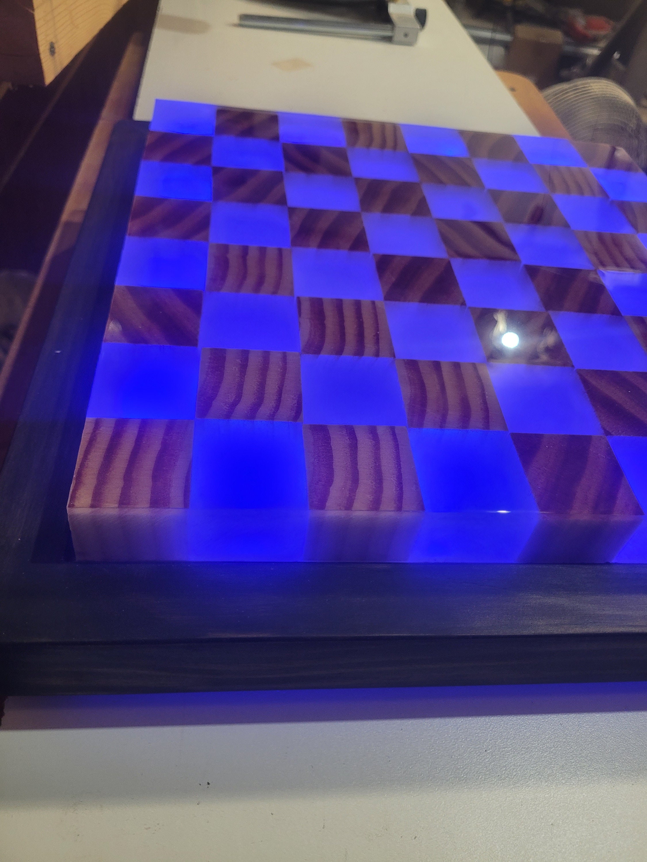 Wood and Epoxy Chess Board, With Epoxy Pieces - Etsy