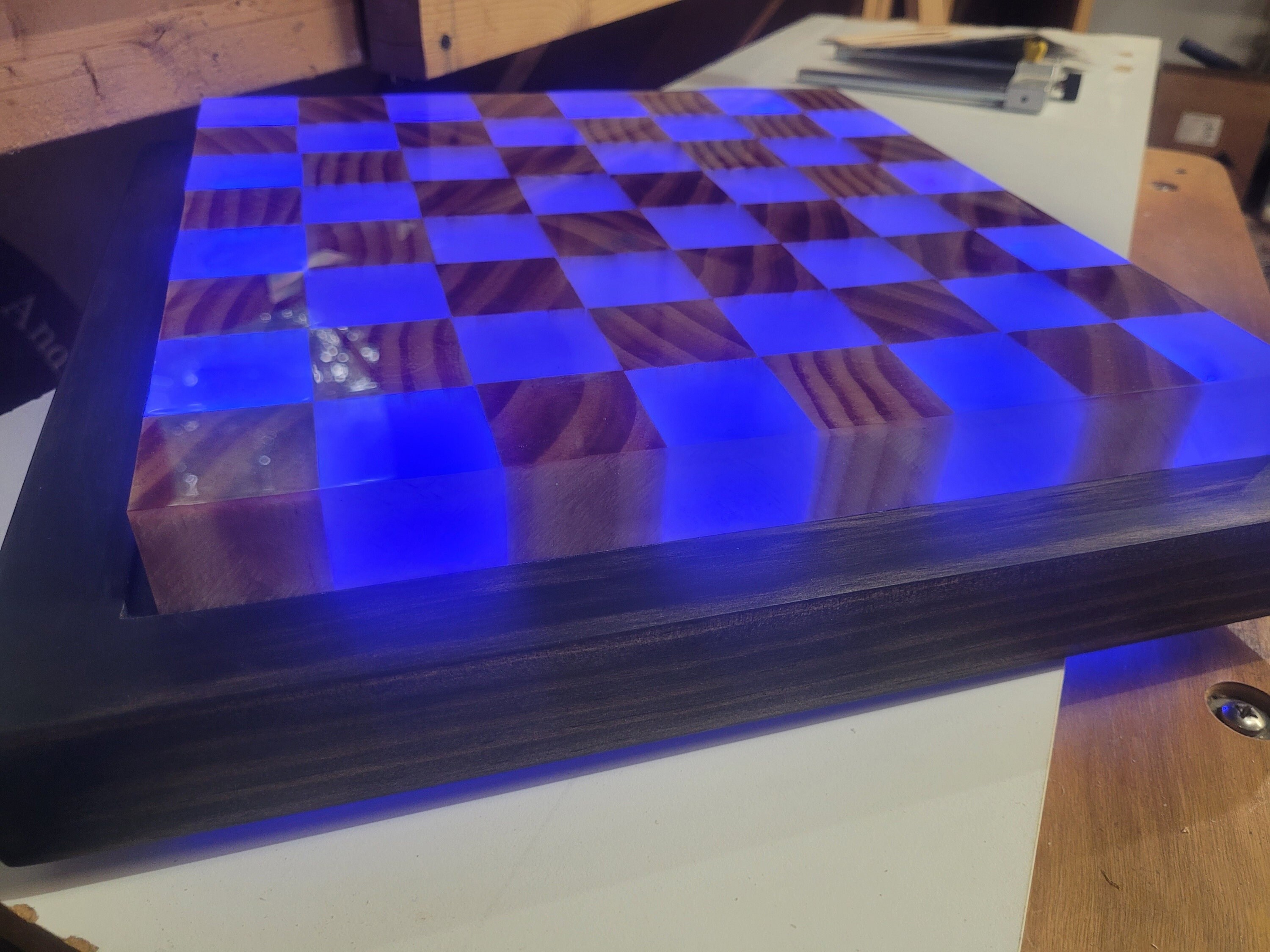 Wood and Epoxy Chess Board, With Epoxy Pieces - Etsy