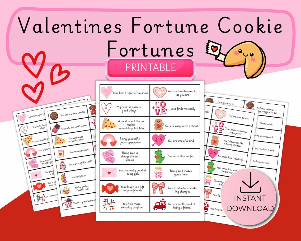 Valentine's Day Printable Fortune Cookie Messages – Positive Fun ...