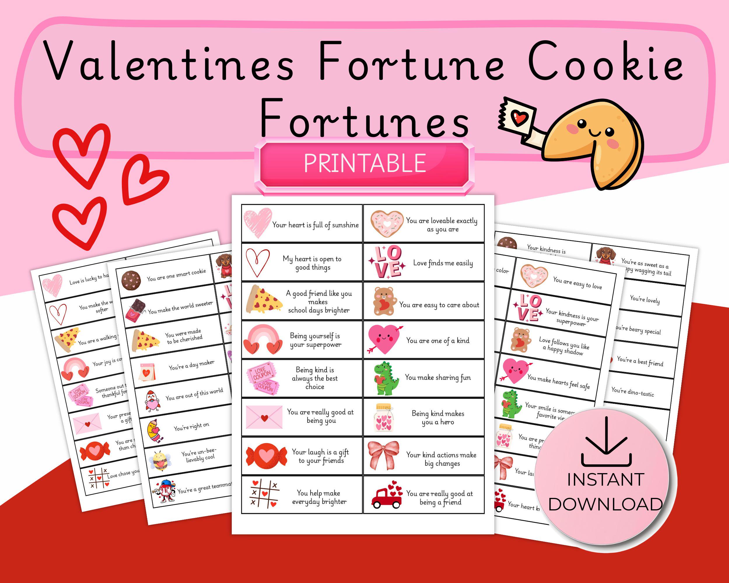Valentine's Day Printable Fortune Cookie Messages – Positive Fun ...