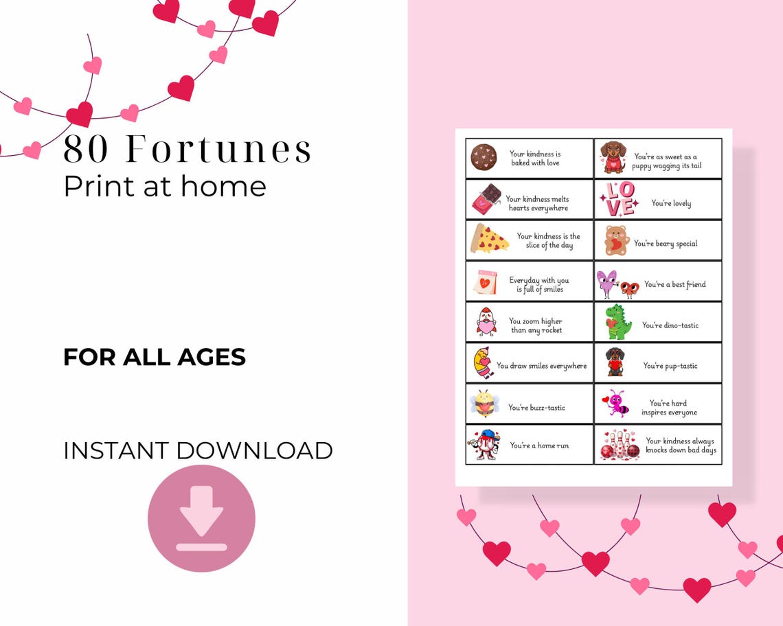 Valentine's Day Printable Fortune Cookie Messages – Positive Fun ...