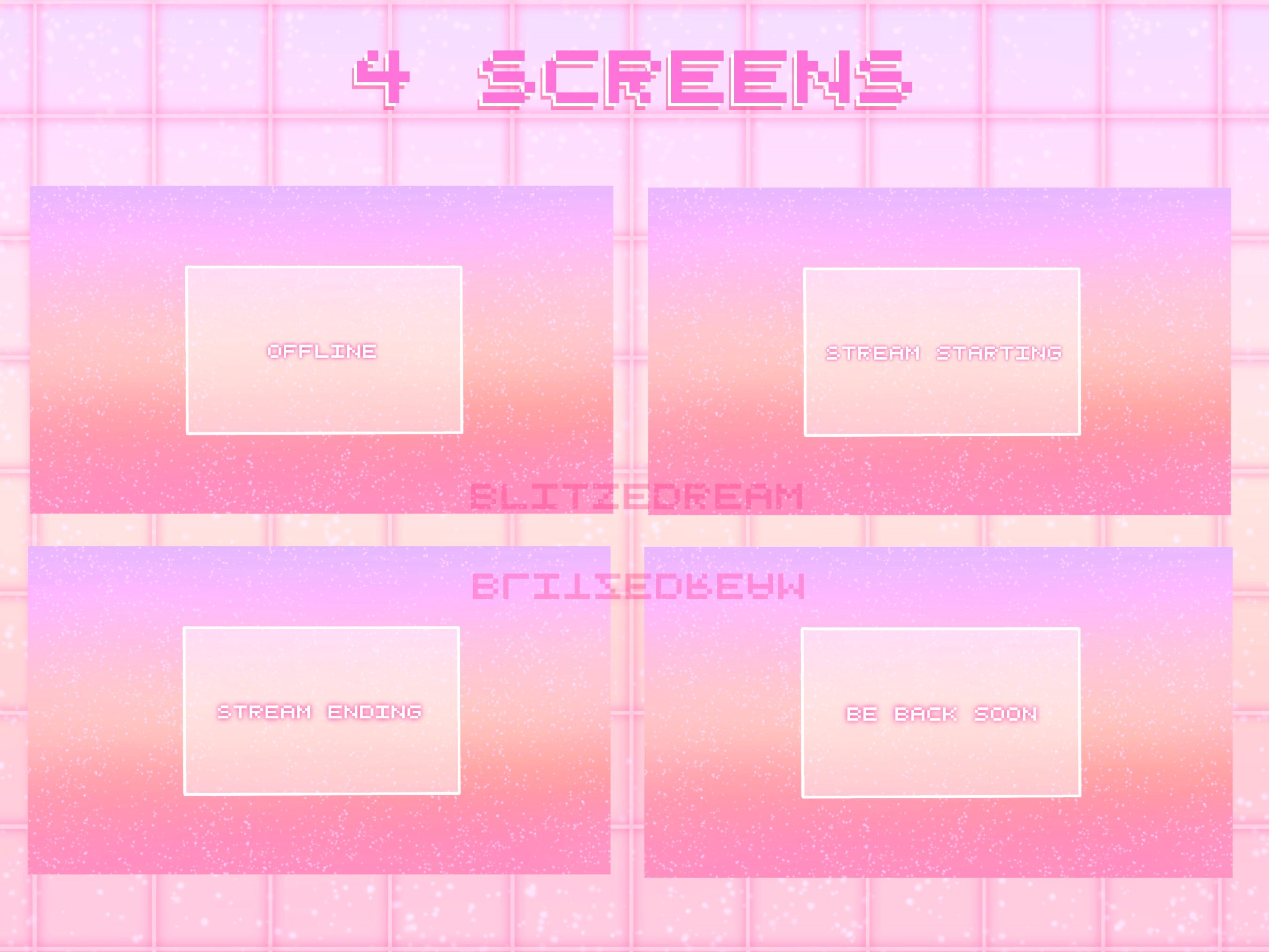 Pink Stream Overlay Package, Sparkle Theme - Etsy