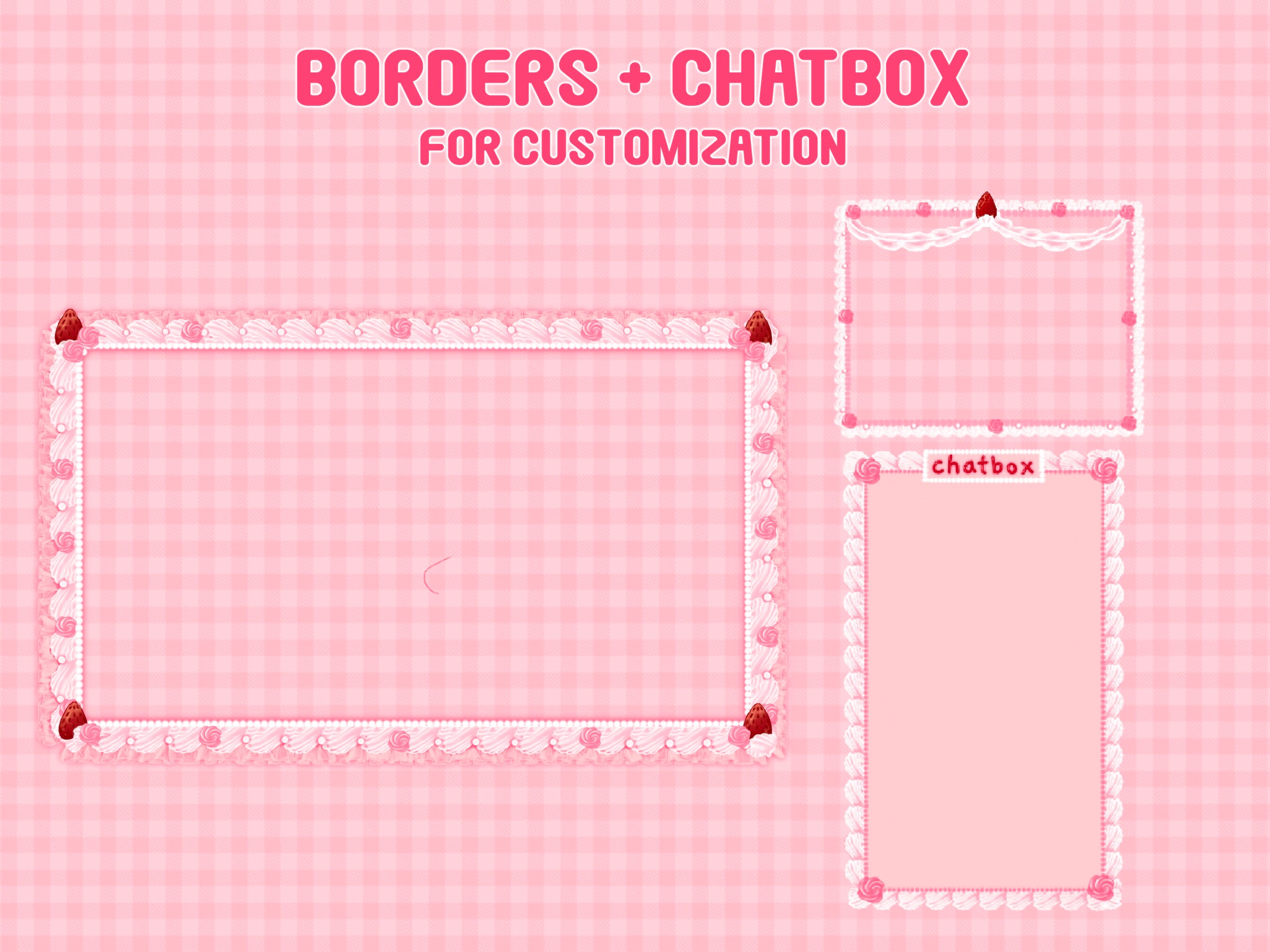 Twitch Strawberry Cake Stream Overlay / Cute Kawaii Screens / Stream ...