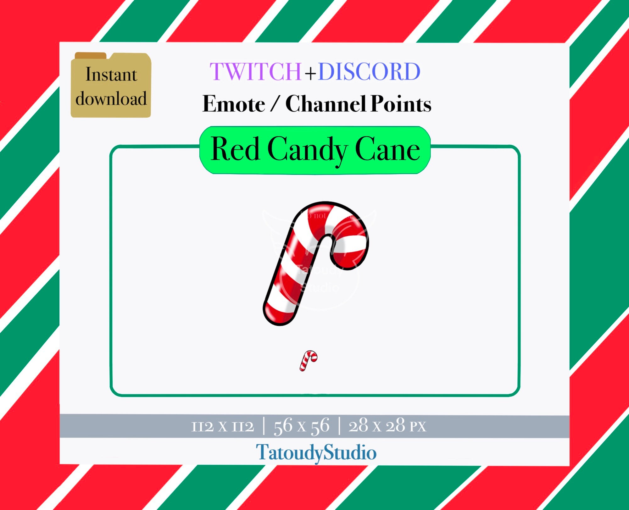 Twitch/discord Emote animated and Static Candy Cane red - Etsy