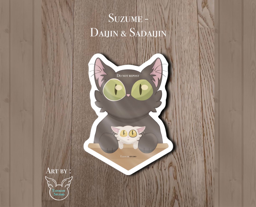 Sticker of Daijin & Sadaijin - Inspired of Suzume - Etsy