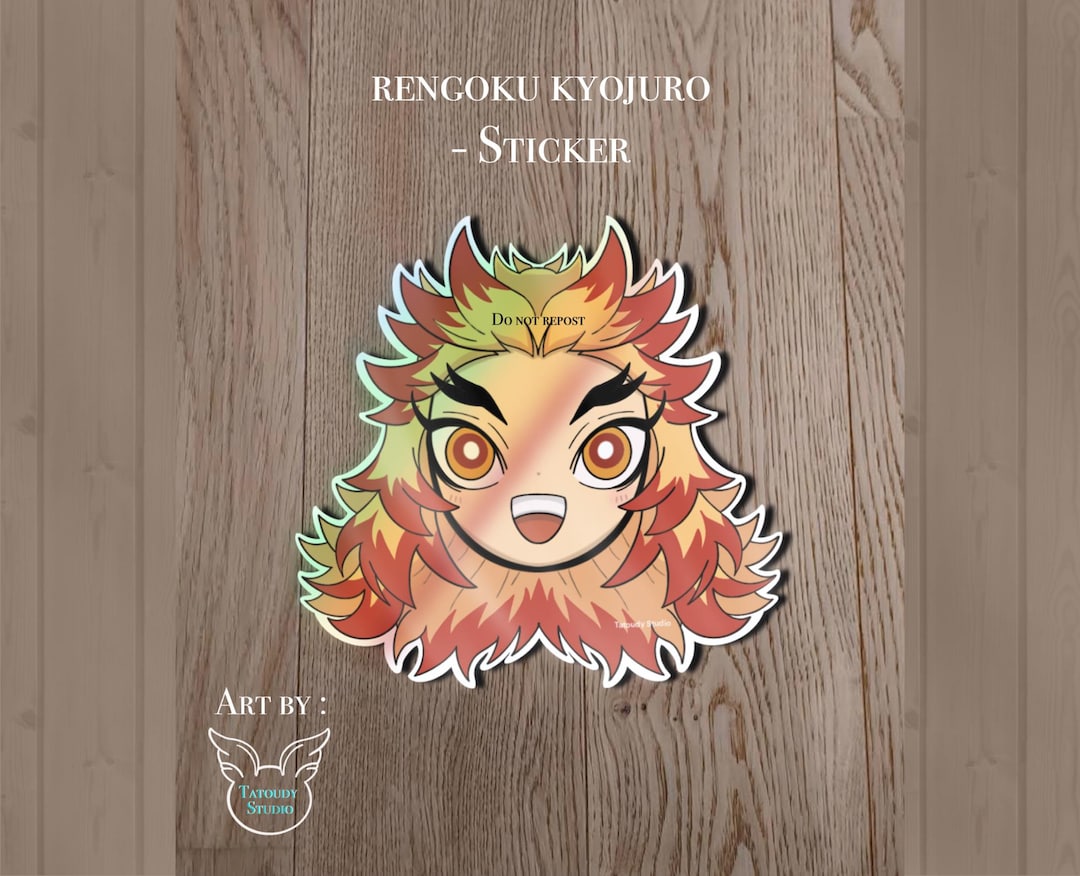 Sticker of Kyojuro Rengoku Inspired by Demon Slayer - Etsy