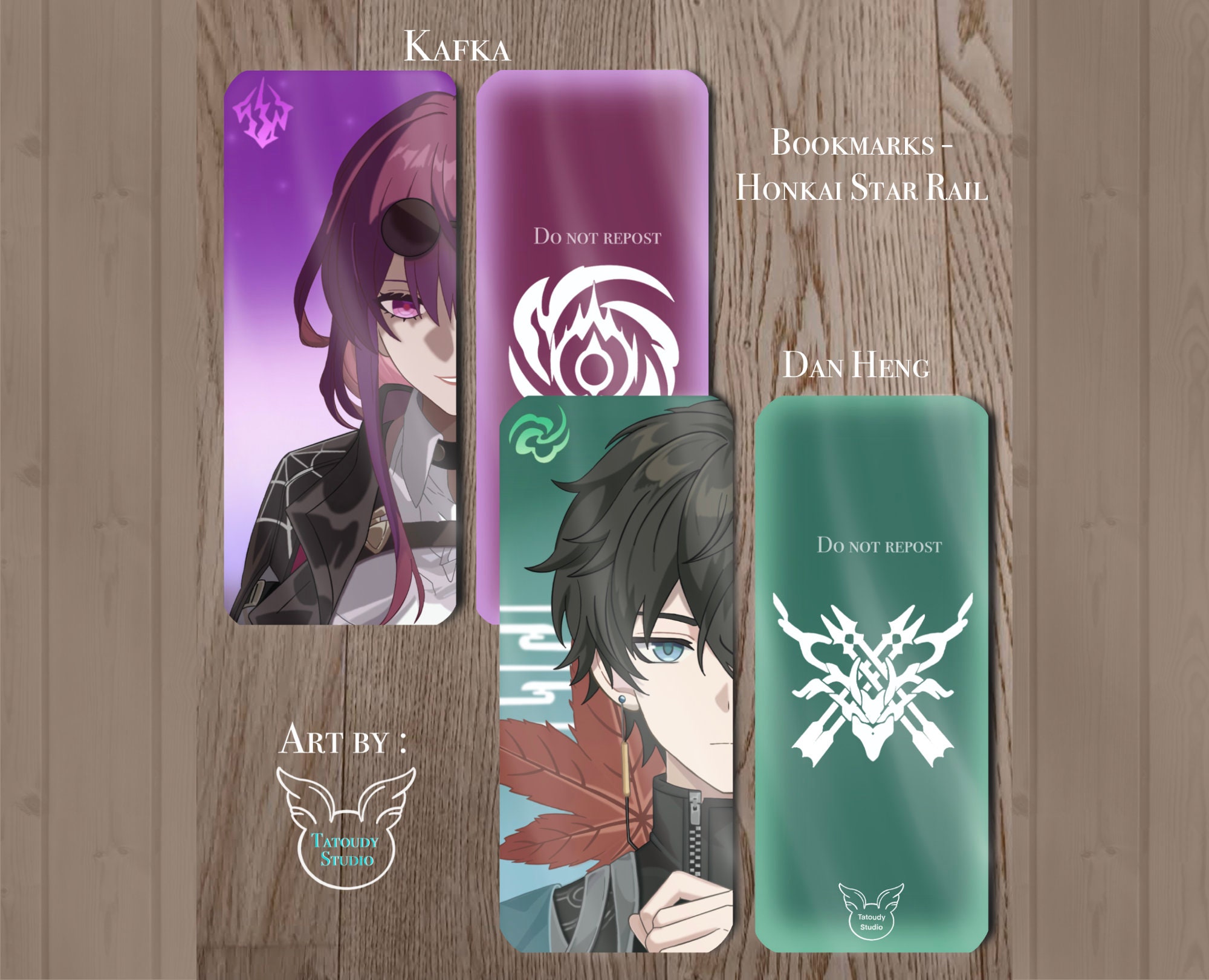 Bookmarks Dan Heng & Kafka Honkai Star Rail - Etsy