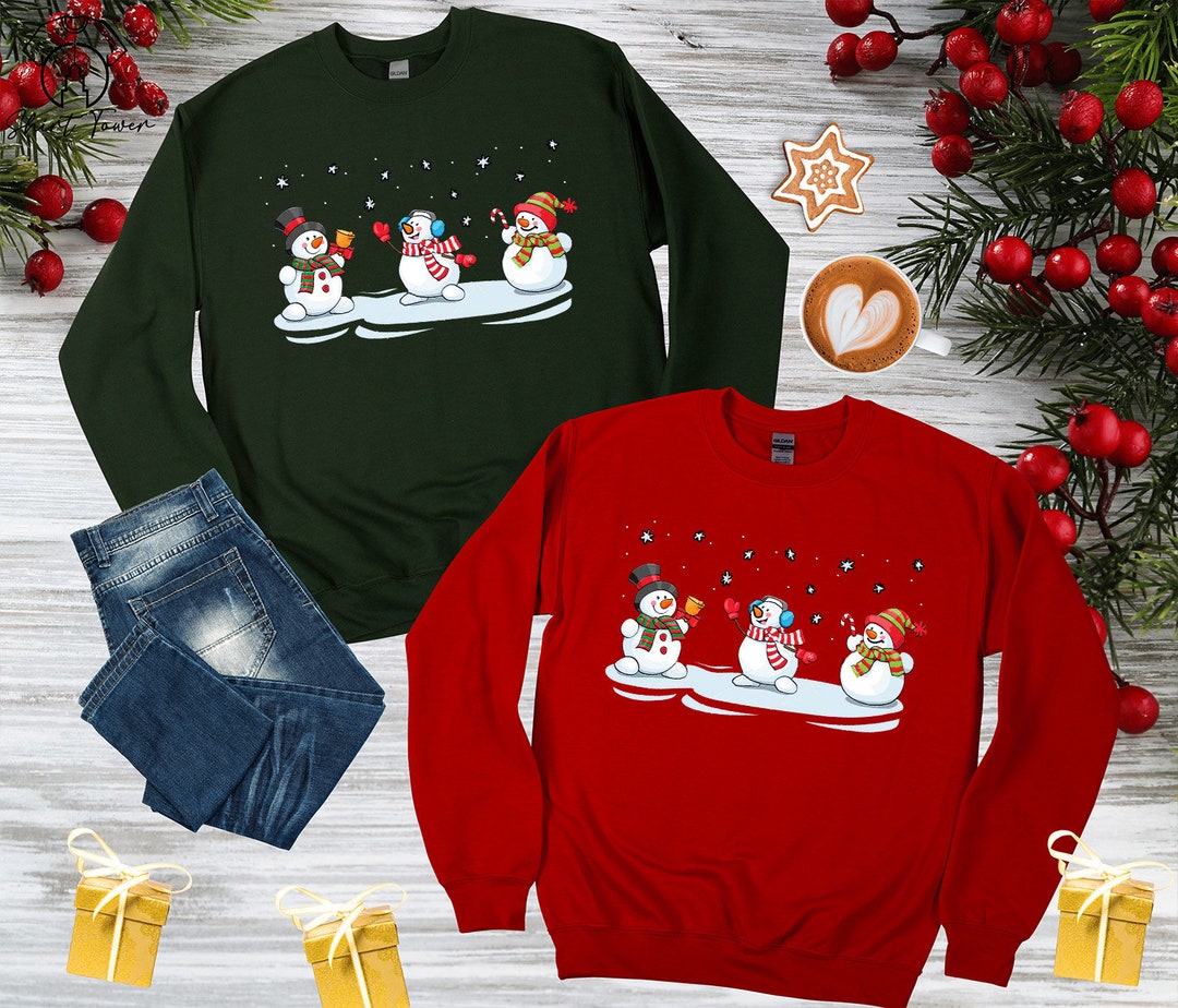 Snowman Sweatshirt, Snowman Christmas Sweatshirt, Cute Christmas ...