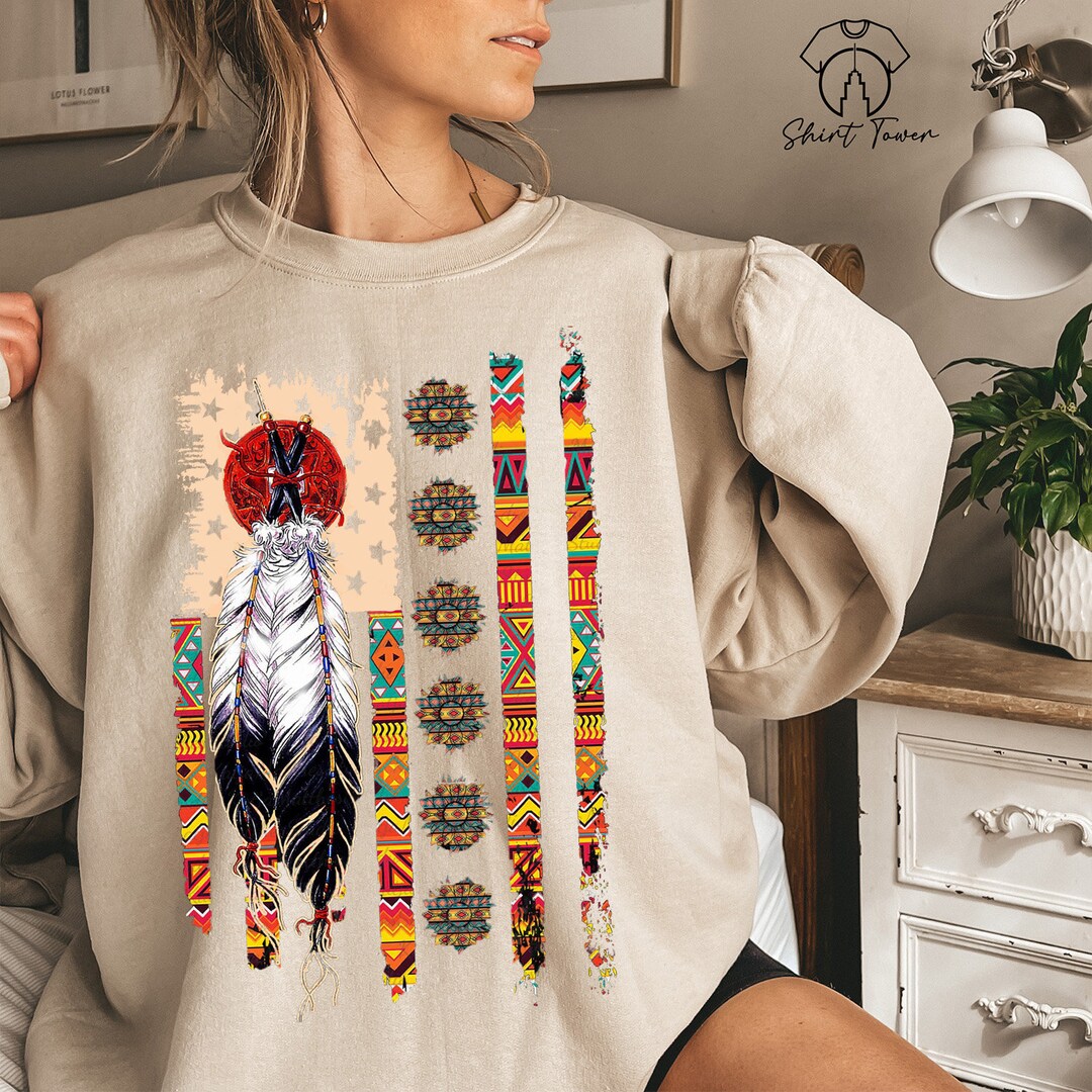 Native American Flag Sweatshirt, Native American Sweatshirt, Indigenous ...