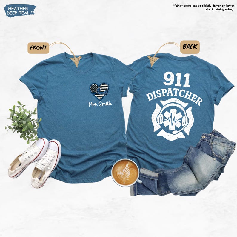 Custom Dispatcher Shirt, 911 Dispatcher Heart Shirt, Dispatcher ...