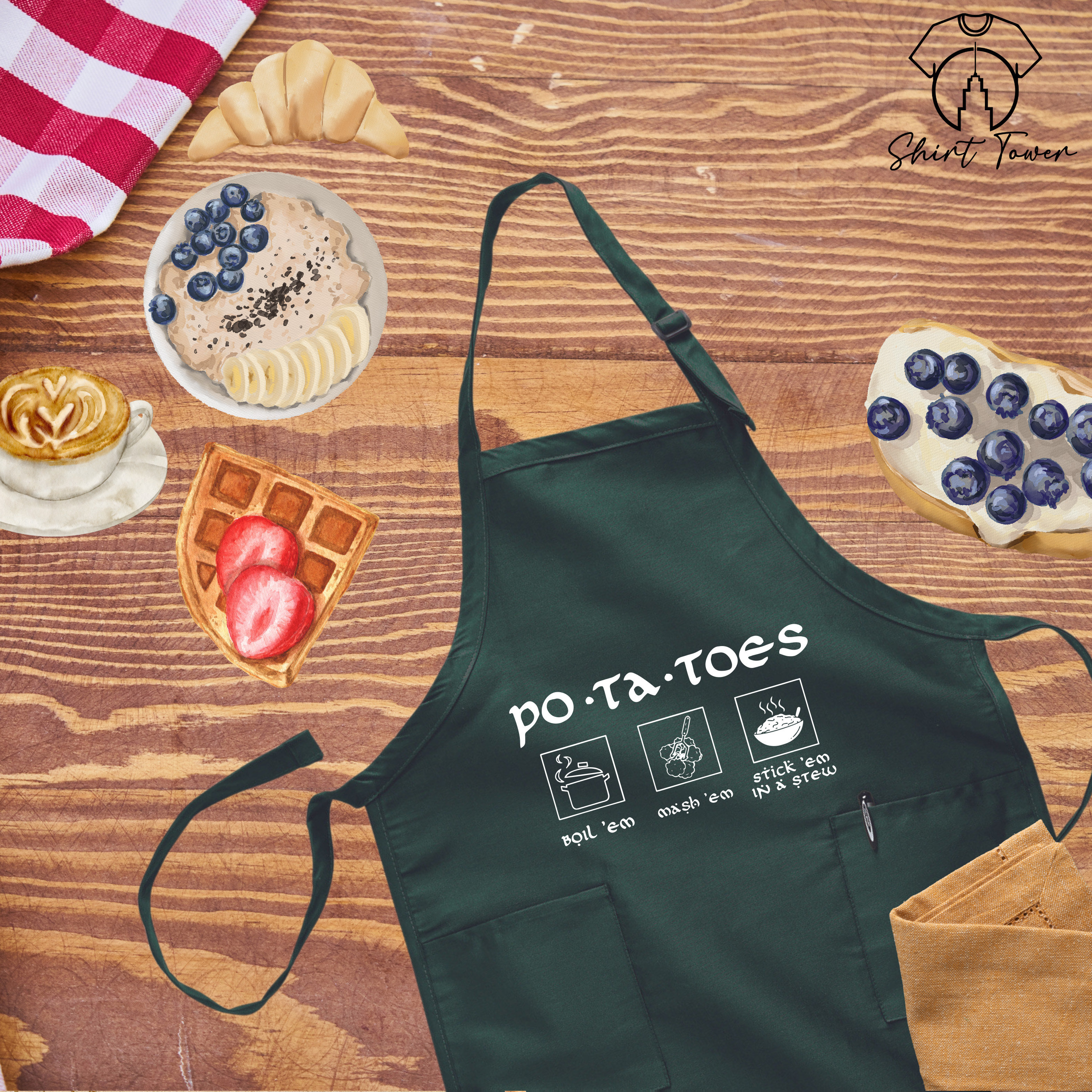 Taters Po-ta-toes Boil 'em Mash 'em Stick 'em in A Stew Apron, Kitchen Apron,funny Apron,cooking ...