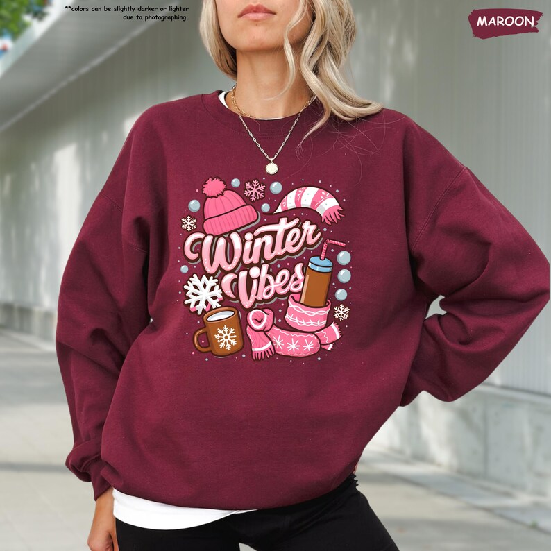 Winter Vibes Sweatshirt, Winter Sweatshirt for Women, Winter Sweater ...